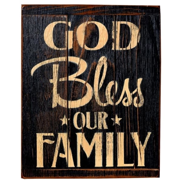 Rustic Reminders Wall Sign - God Bless Our Family - Black - Bed Bath ...