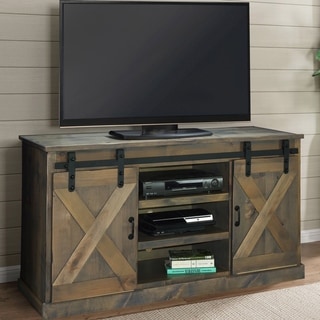 The Gray Barn Sycamore Rise Farmhouse Brown Wood 56-inch TV Console ...