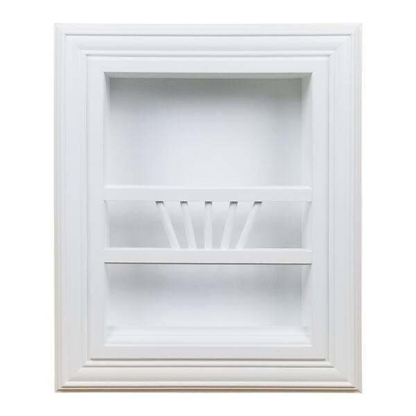 Aubrey Recessed White Wood Bathroom Magazine Rack - 49.5h x 29.5w x 3 ...