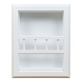 MURPHY Recessed White Wood Bathroom Magazine Rack - Bed Bath & Beyond ...