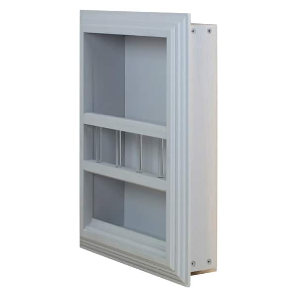 Alpine Recessed Primed Wood Bathroom Magazine Rack - 19.5h x 29.5w x 3 ...