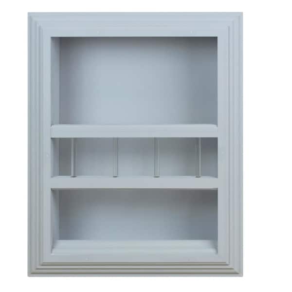 Alpine Recessed Primed Wood Bathroom Magazine Rack - 19.5h x 29.5w x 3 ...