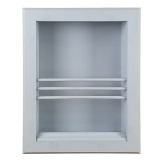 Blanco Recessed Primed Wood Bathroom Magazine Rack - 37.5h x 29.5w x 3 ...