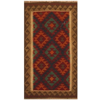 Handmade One-of-a-Kind Maimana Kilim Wool Rug (Afghanistan) - 3'1 x 5'3 ...