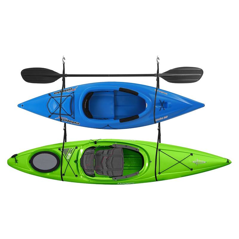 Double Kayak Rack - Hanging Storage from Wall or Ceiling for Surfboards ...