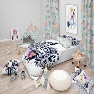 Designart 'Ferocious Snow Leopard Face' Modern & Contemporary Bedding ...