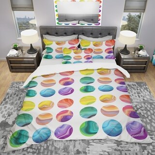 Designart 'Abstract Round Labels Set' Modern & Contemporary Bedding Set ...