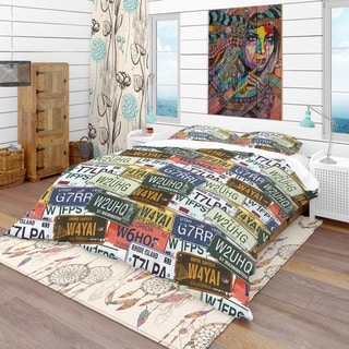 Designart 'Us California Licence Plates' Modern & Contemporary Bedding ...