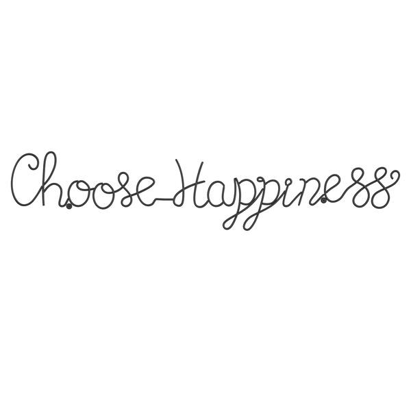 Metal Cutout- Choose Happiness Cursive Cutout Sign-3D Word Art Lavish ...