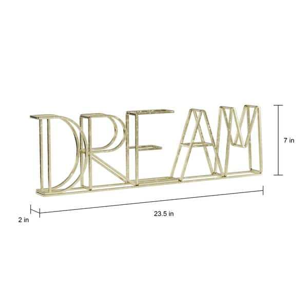 Metal Cutout Free-Standing Table Top Sign-3D DREAM Word Art Lavish Home ...