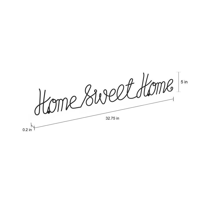 Lavish Home 3D Word Art Metal Cursive Cutout Sign - Home Sweet Home ...