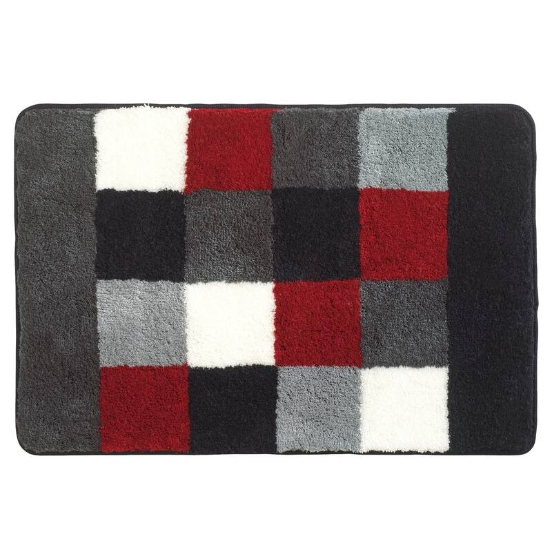 Sealskin Bathroom Rug 35x24 Rosalyn Gray Red White Fabric - Overstock ...