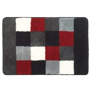 Sealskin Bathroom Rug 35x24 Rosalyn Gray Red White Fabric - Bed Bath ...