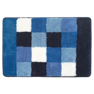 Sealskin Bathroom Rug 35x24 Rosalyn Blue And White Fabric - 2' x 3 ...