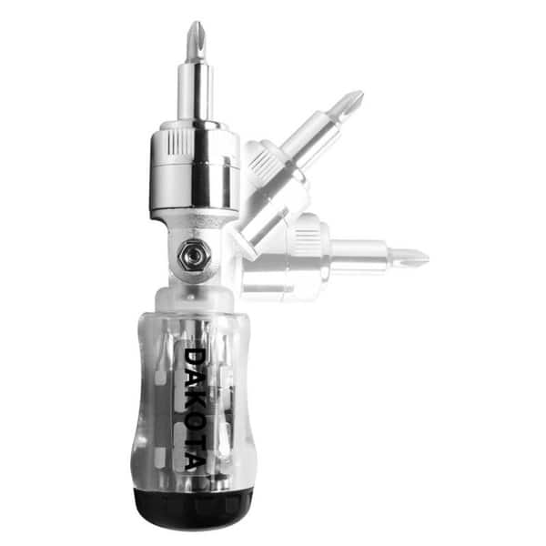 Dakota Multi-Bit 5-Position Ratcheting Screwdriver with Swivel Head ...