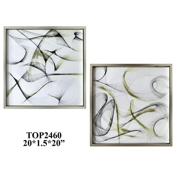 Ziggy Multicolor Horizontal Tempered Glass Arts, Set of 2 - Multi-color ...