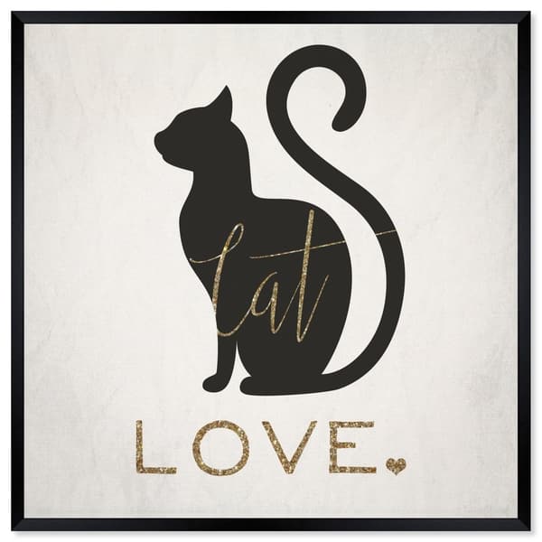 Oliver Gal 'Cat Love Gold' Cats and Kittens Framed Art Print - Bed Bath ...