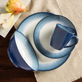 Sango Novelle 16-Piece Stoneware Dinnerware Set, Dusk Blue - Bed Bath ...