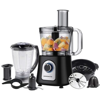 Ovente PF7007B 12Cup Food Processor w/ Blender,Chopper & Citrus Juicer ...