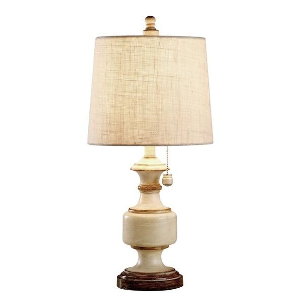 StyleCraft Gilda Distressed Cream Table Lamp - Textured White Shade ...