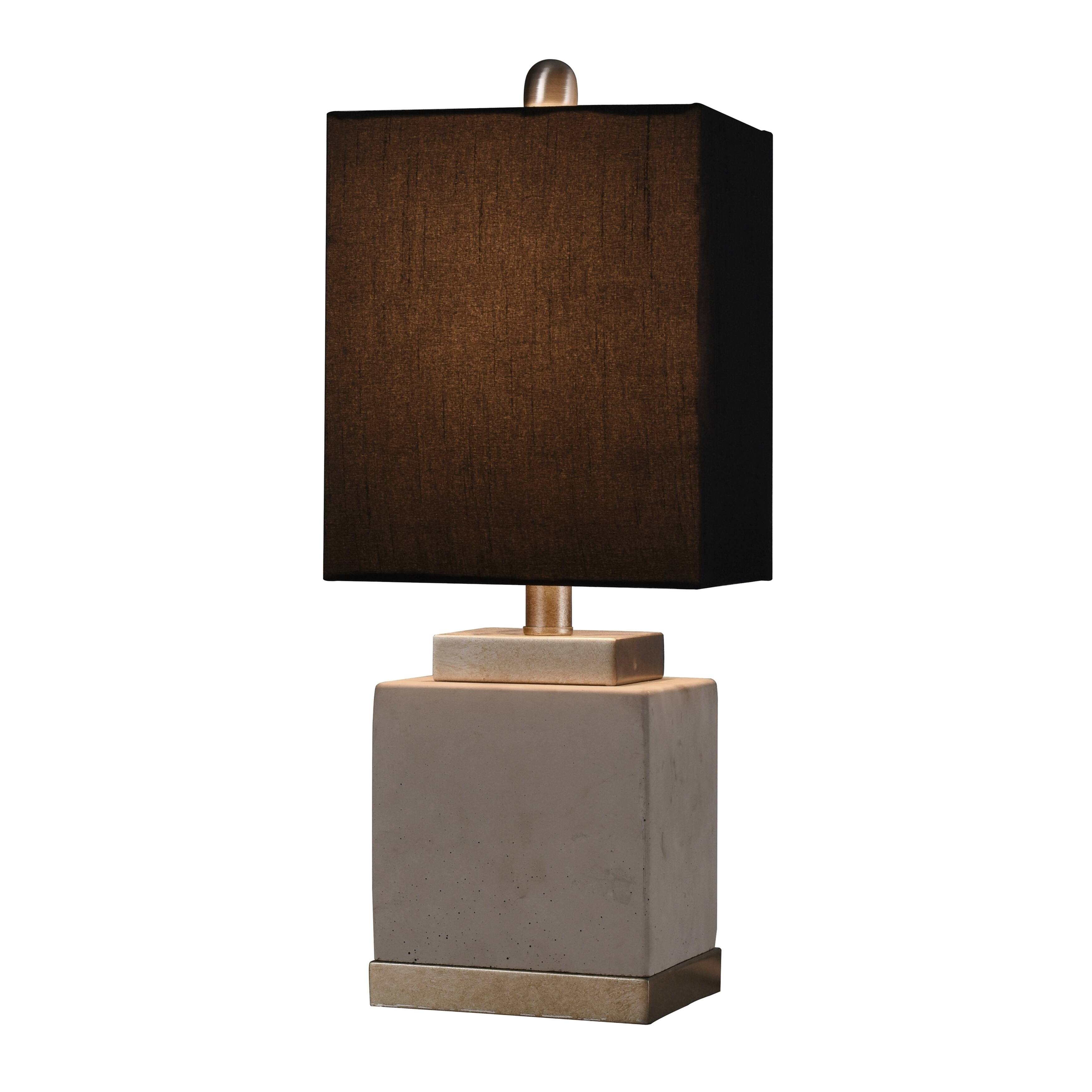 StyleCraft Natasha Natural Cement Table Lamp - Black Shade - On Sale ...