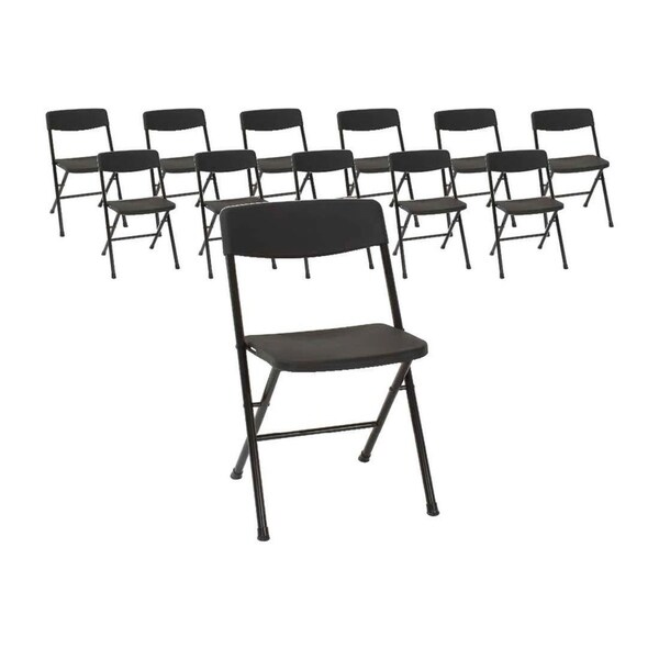 COSCO Black Resin Folding Chair with Molded Seat and Back 12 Pack Bed Bath Beyond 23589505