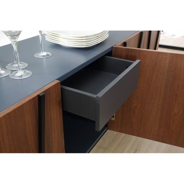 Modrest Strand Modern Walnut & Grey Buffet - Bed Bath & Beyond - 23601650