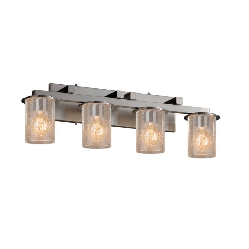 Justice Design Fusion Dakota 4-light Brushed Nickel Bath Bar, Seeded ...