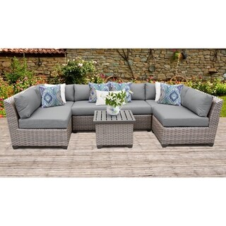 Florence 7 Piece Outdoor Wicker Patio Furniture Set 07c - Bed Bath ...
