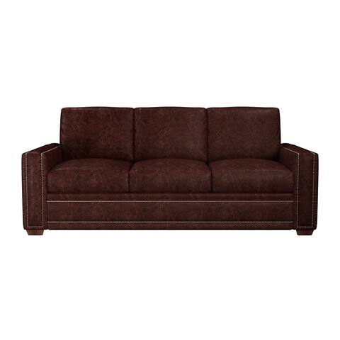 Made To Order Evelyn 100 Top Grain Leather Sofa Overstock 23620539