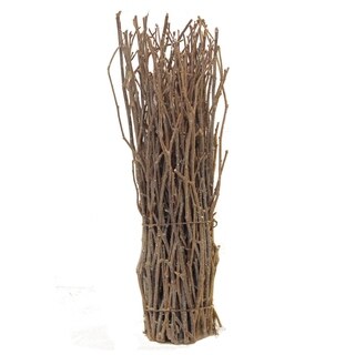 14" Rustic Natural Twig Frosted and Glittered Standing Christmas ...