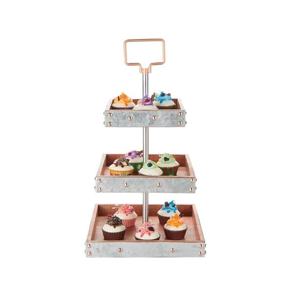 Mind Reader 3 Tier Square Stand, Pastry Display, Cupcake Stand, Display ...