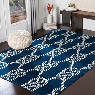 Porch & Den Kaybern Navy Nautical Rope Accent Rug - 2' x 3' - Bed Bath ...