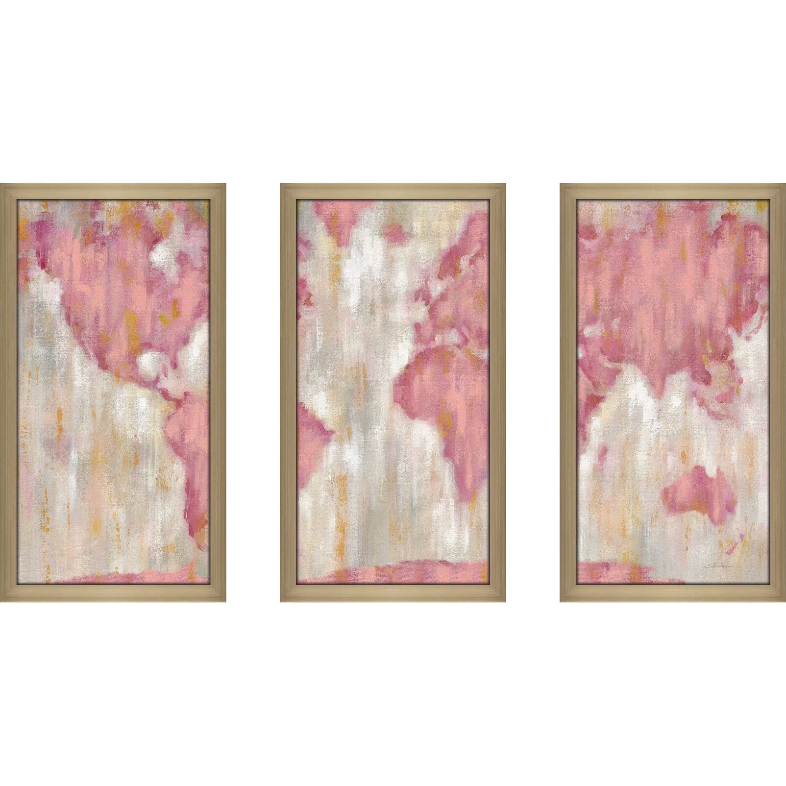 "Blushing World Map v2 Crop" by Silvia Vassileva Print on Acrylic ...