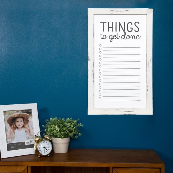 Rustic Whitewash to Do List Wall Mount Whiteboard - On Sale - Overstock ...