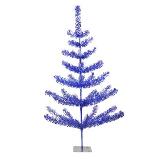 3' Medium Blue Tinsel Twig Pine Artificial Christmas Tree - Unlit - Bed ...