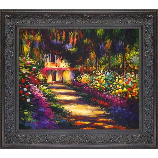 La Pastiche Claude Monet 'Pathway in Monet's Garden at Giverny' Hand ...