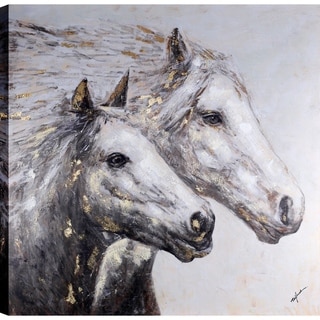 ArtMaison Canada 'Horse Couple V' Grey Animal Art Canvas Print Ready to ...
