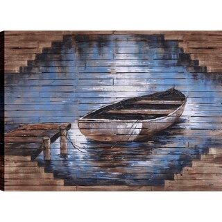 'Boat I' Blue 34-inch x 46-inch Ready-to-hang Animal Canvas Print Wall ...