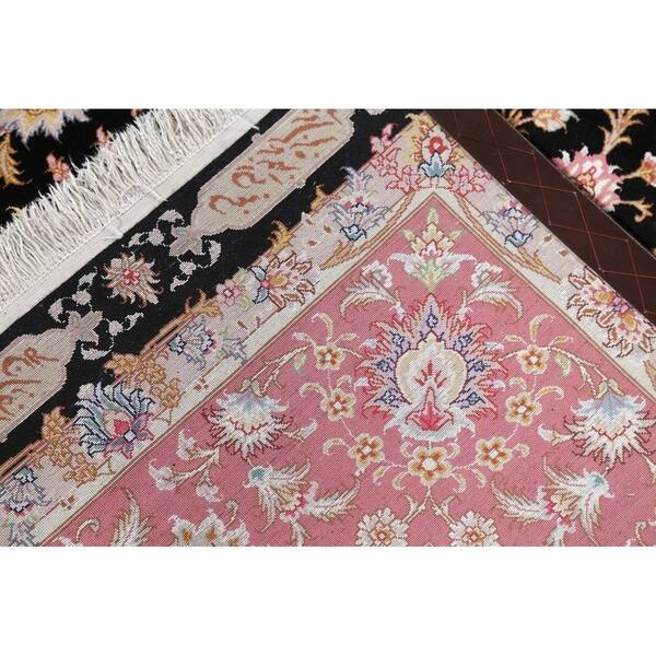 Hand Made Saadi Poem On Border Tabriz Persian Carpet Area Rug - 9'10" x ...