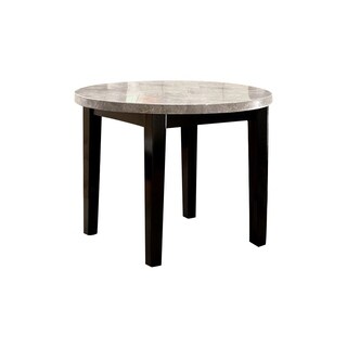 Contemporary Marble Top Round Dining Table, Espresso Brown - Bed Bath ...