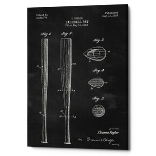 Epic Graffiti "Baseball Bat Blueprint Patent Chalkboard" Giclee Canvas ...