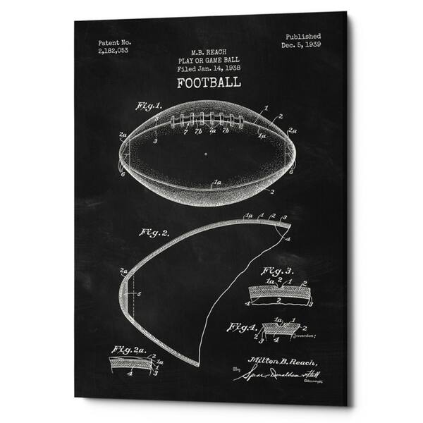 Epic Graffiti "Football Blueprint Patent Chalkboard" Giclee Canvas Wall ...