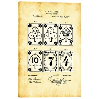 Epic Graffiti "Playing Cards Vintage Patent" Giclee Canvas Wall Art, 12 ...