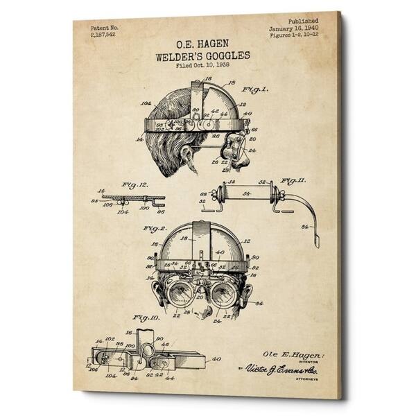 Epic Graffiti "Welding Goggles Blueprint Patent Parchment" Giclee ...