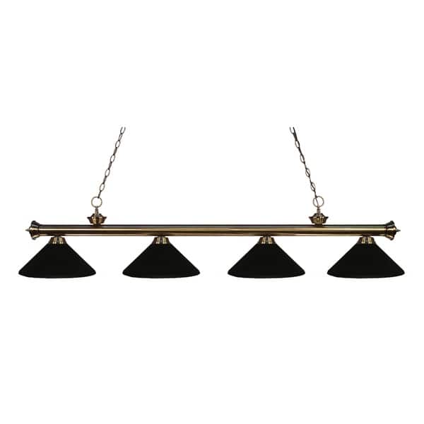 Avery Home Lighting 4-light Riviera Antique Brass Matte Black Billiard ...