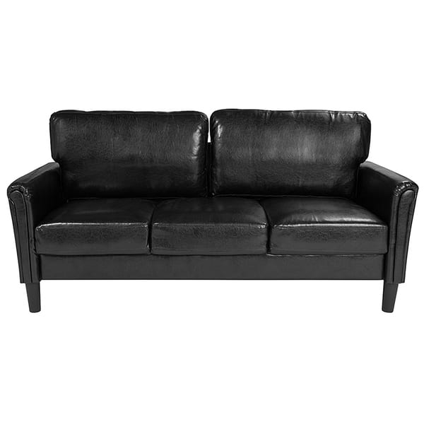 Harrison Modern Black Leather Sofa - Bed Bath & Beyond - 24151806
