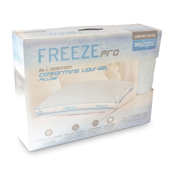 Freeze Pro - All Positions Hypoallergenic Cool Touch Pillow - White ...