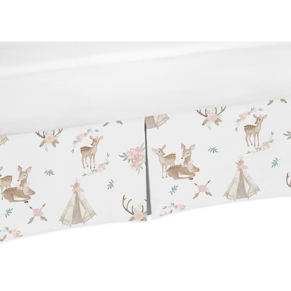 Sweet Jojo Designs Blush Pink, Mint Green and White Boho Woodland Deer ...
