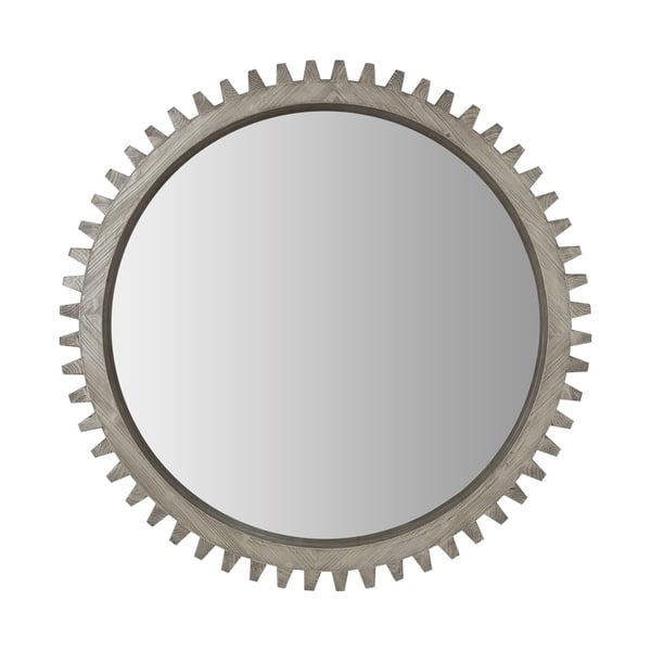 Cog Grey Solid Wood Frame Round Mirror - 44" x 44" - Bed Bath & Beyond ...